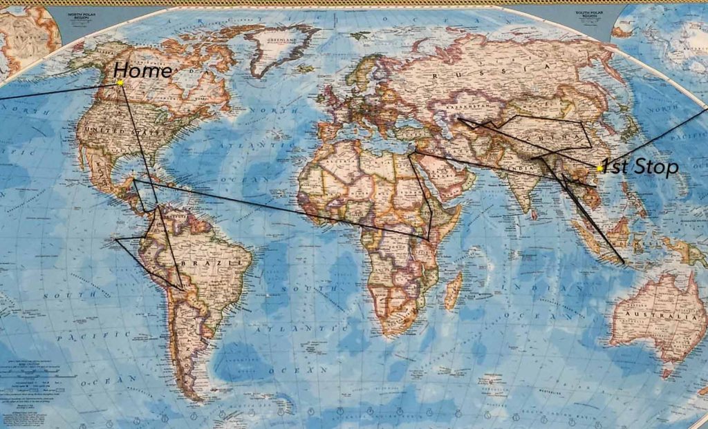 Our Great Big Trip Around The World - The Route for our RTW